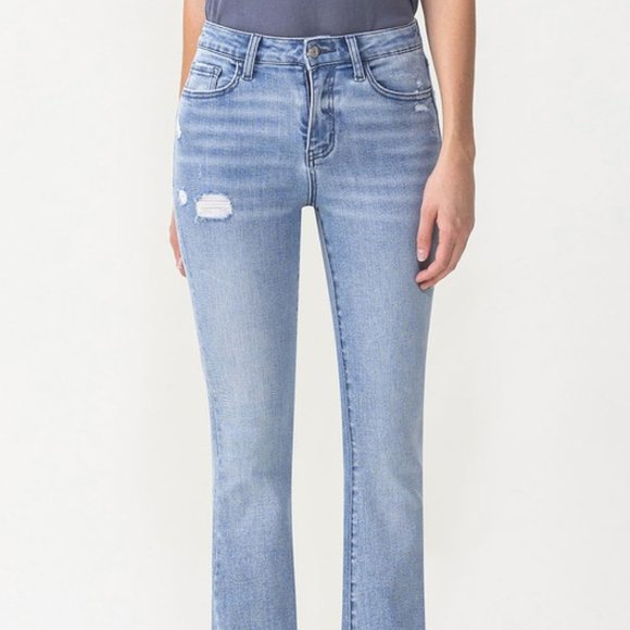 Lovervet Jeans Lovervet Full Size Evie High Rise Fray Flare Jeans